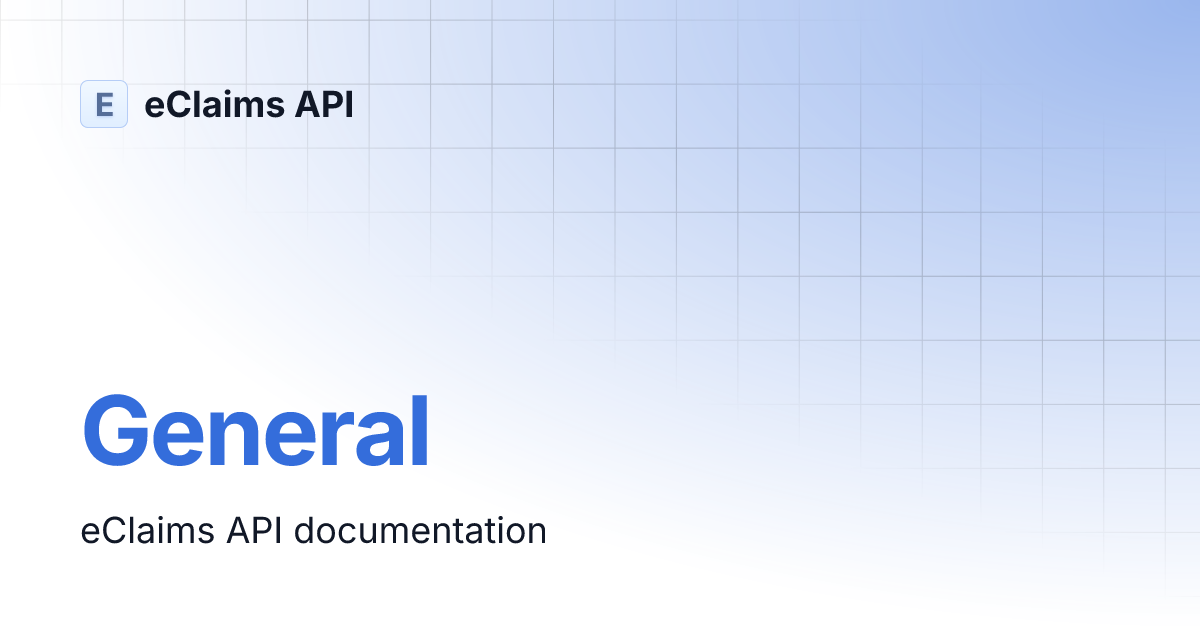 General | eClaims API
